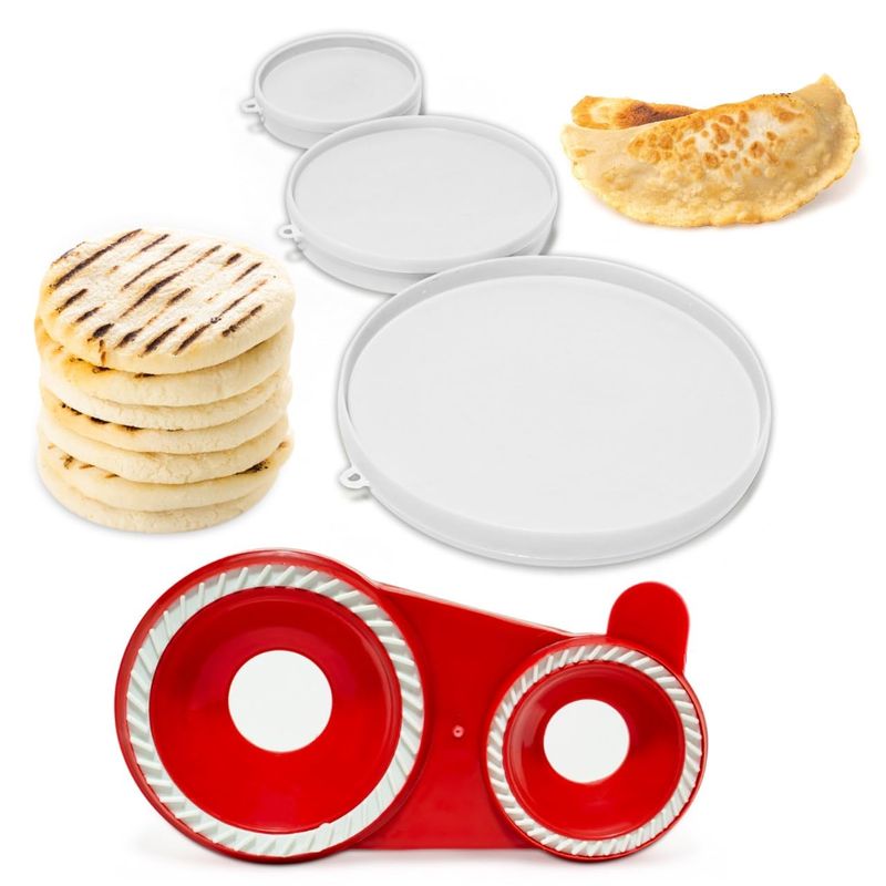 Molde para Arepas & Molde para Empanadas – Dough Press Combo with 3 ...