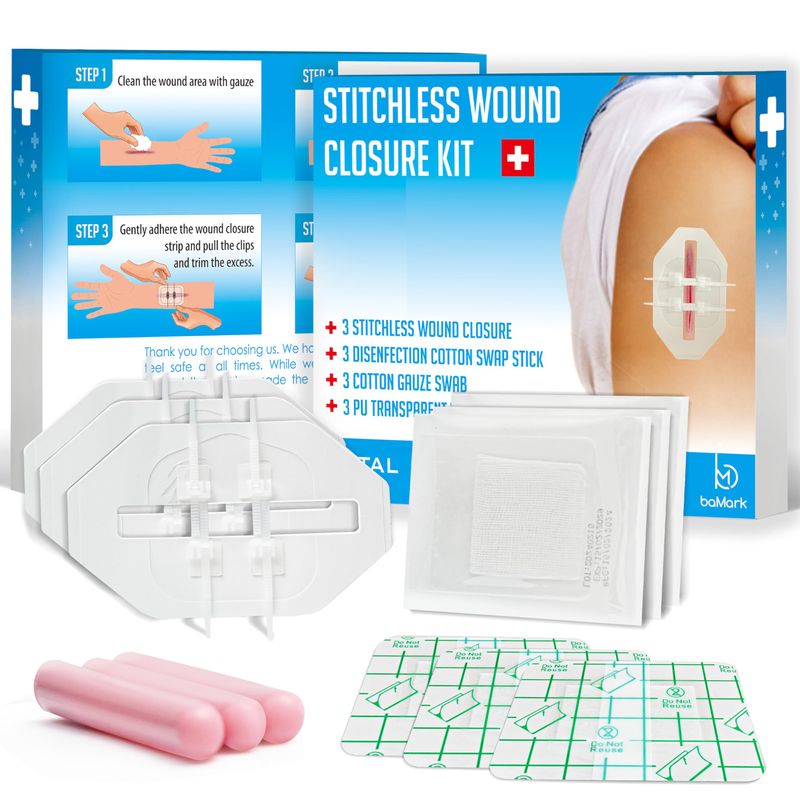 baMark - Zip Stitch Wound Closure Kit - First Aid Kit with Stitches ...