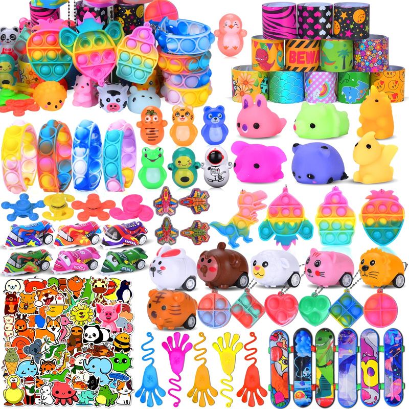 120 Pcs Pop Party Favor Toys for Kids 3-5 4-8-12, Fidg0t Goodie Bag Stuffers, Treasure Box Toys ...