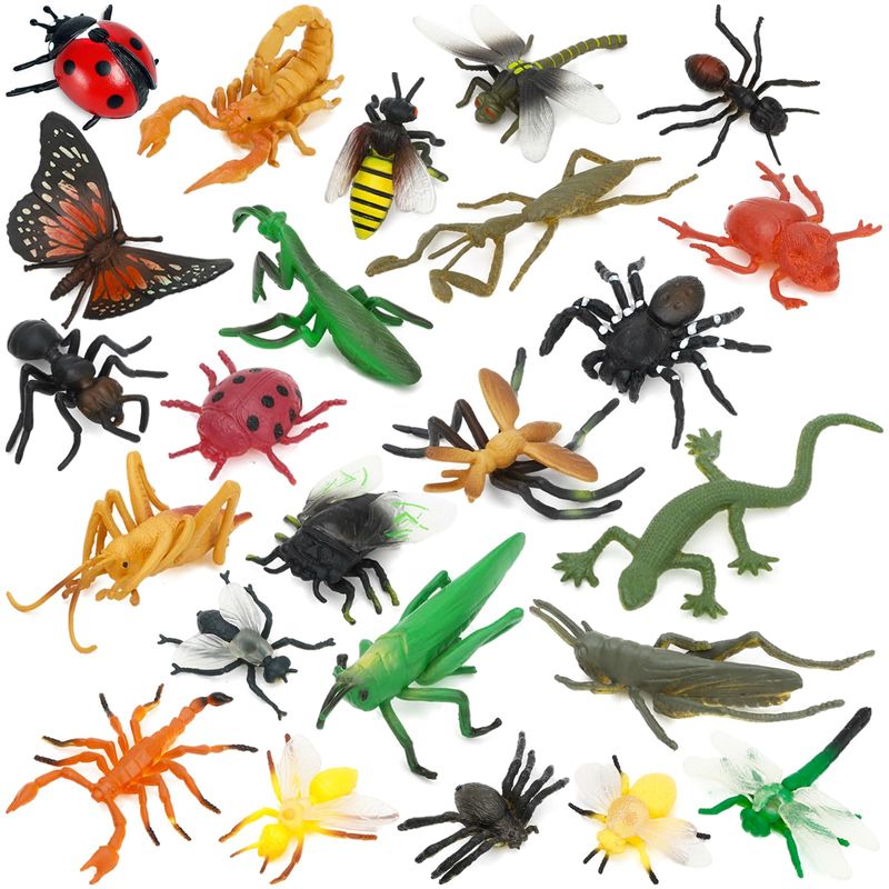 ONEST 24 Pieces Insect Figurines Various Bugs Model Insect Figurines ...