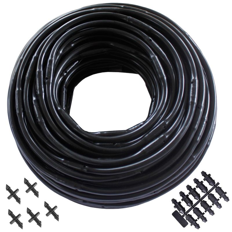 Habitech 1/4" Irrigation Dripline Tubing (100 Ft Roll) - 6" Emitter ...