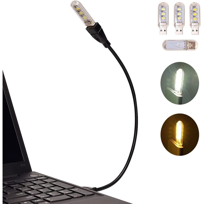 EBYPHAN Mini LED USB Lamp, Flexible Keyboard Light for Laptop PC Computer, Adjustable Gooseneck ...