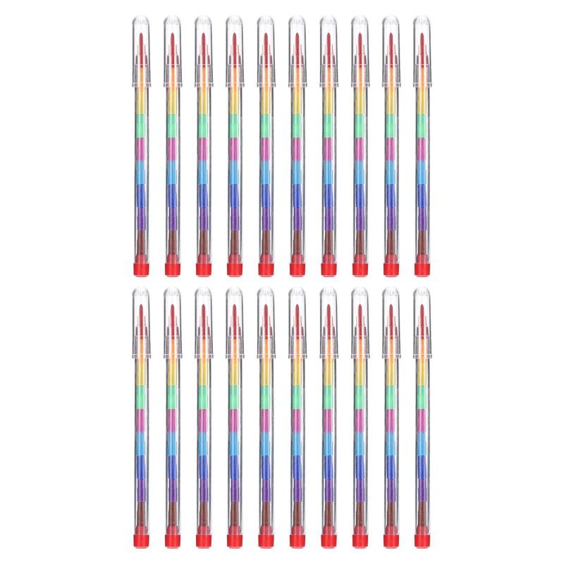 PATIKIL Stacking Crayons, 20 Pack 10 Colors Stackable Buildable Round ...