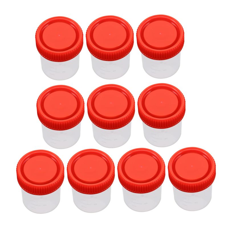 Garneck 10pcs 60ml Specimen Containers Sample Bottle with Lid Printed ...