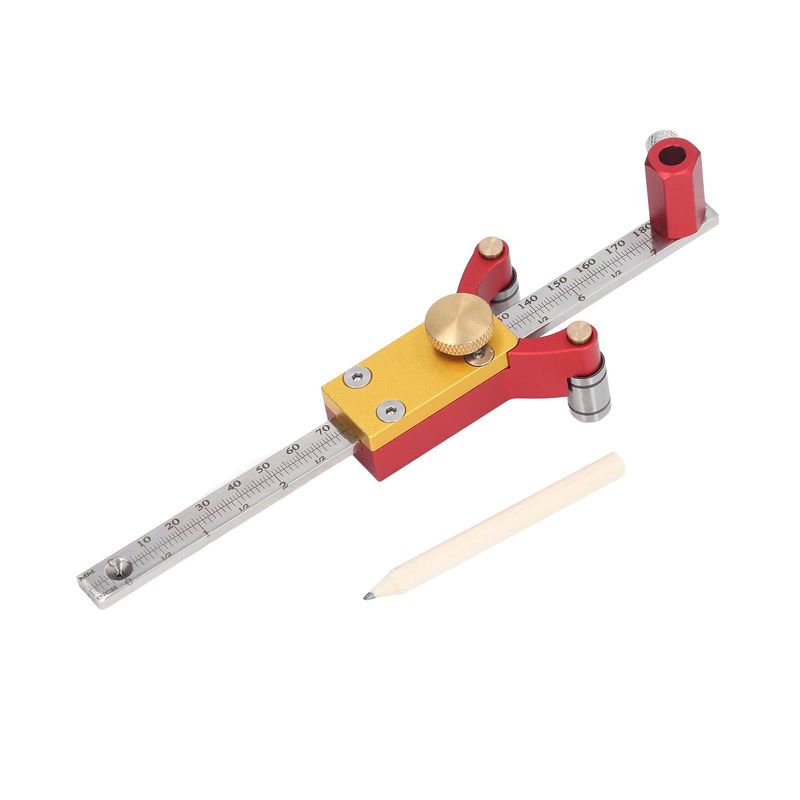 Natudeco Wheel Marking Gauge Woodworking Marking Scriber Kit 200mm Wood Marking Tools Sliding ...