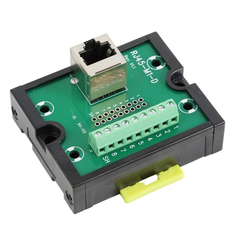 Jienk RJ45 8P8C DIN Rail Mount Ethernet Connector Distribution Breakout ...