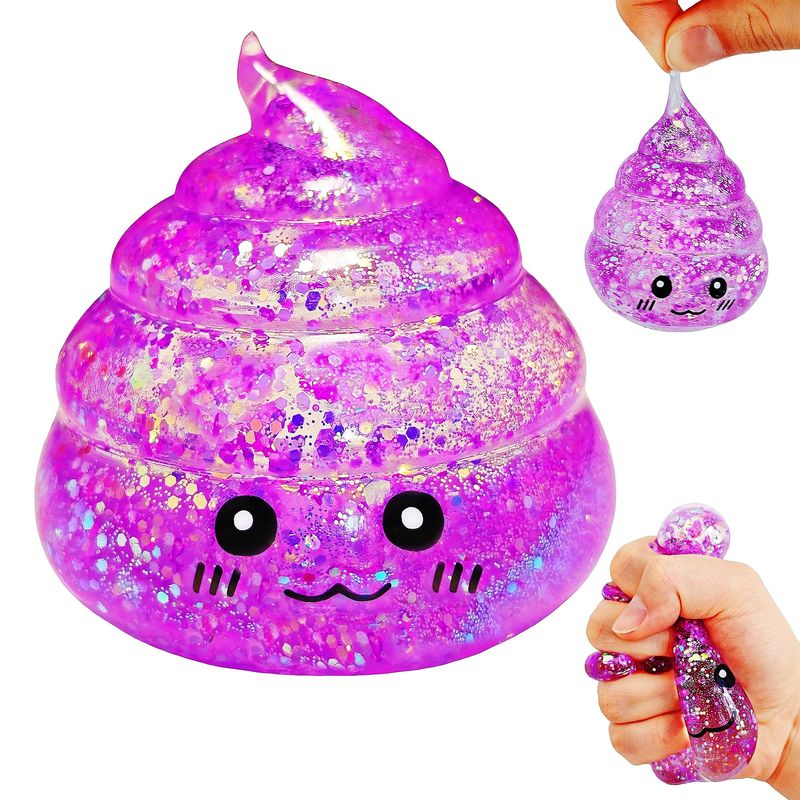 Novelty Squishy Poo Stress Ball Squishies Toys, Glitter Sensory Poop ...