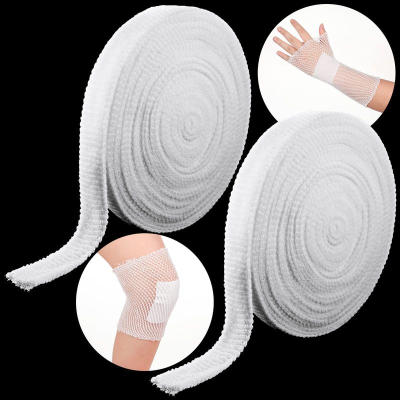 2 Rolls Tubular Bandage Elastic Net Wound Dressing Stretch Dressing ...