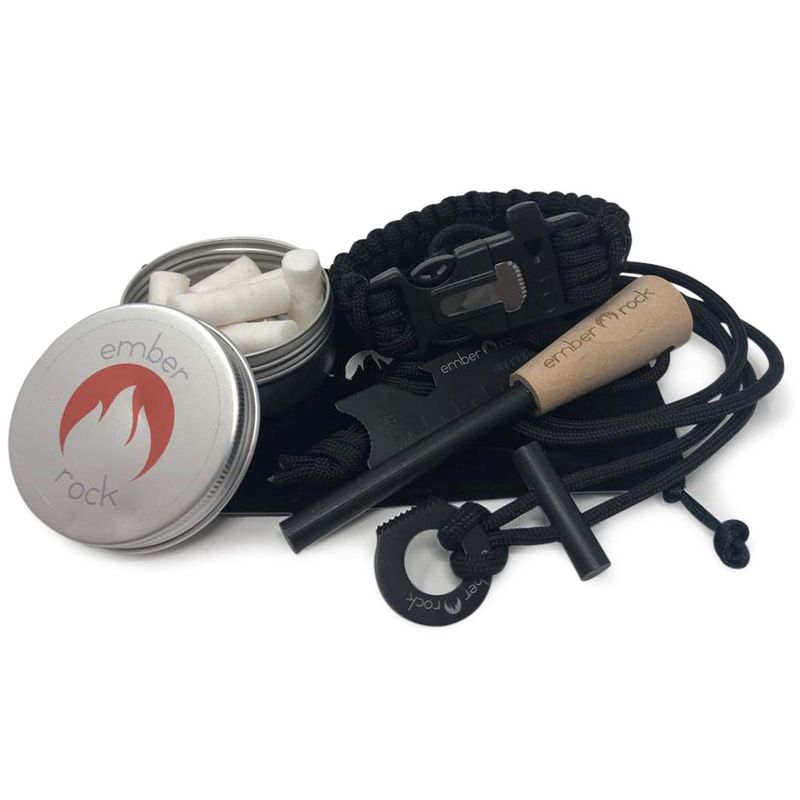 Ember Rock Survival Fire Steel Kit - Magnesium Ferrocium Rod Firesteel ...