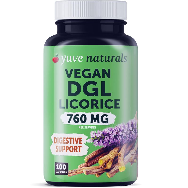 Yuve Vegan DGL Licorice 760mg - Ultra Pure Deglycyrrhizinated Licorice ...