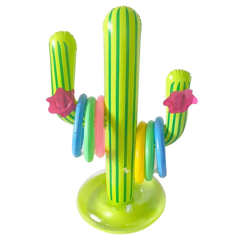 1 cactus inflatable toy, 6 ferrules, garden bar accessories, pool party ...