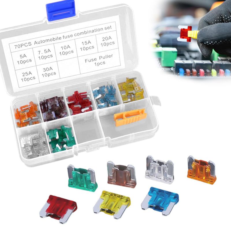 UrbanPulse Low Profile Fuse Car Blade Fuse 5A 7.5A 10A 15A 20A 25A 30A ...