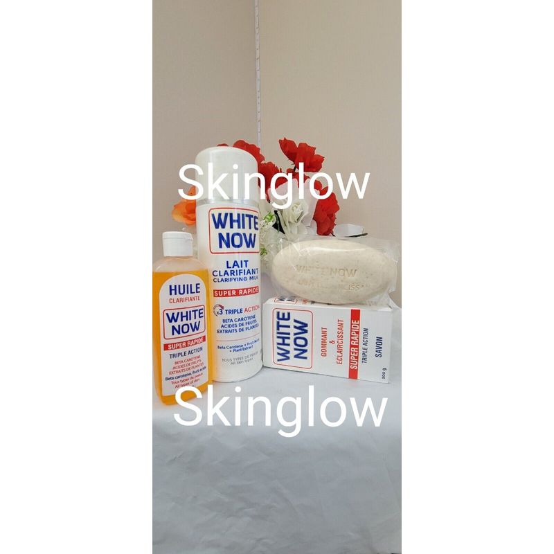 100% WHITE NOW TRIPLE ACTION WHITENING Lotion set of Lotion, Soap and ...