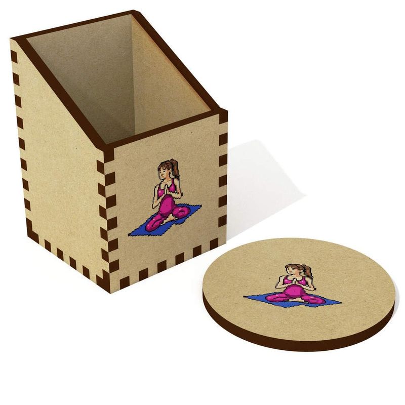 'Yoga Mat Pixel Art' Desk Tidy/Pencil Holder (DT00106497) - Online ...