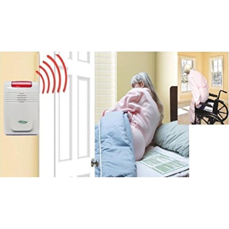 Wireless Bed exit Alarm with Long Term Bed and Chair Pads and Pager (no ...