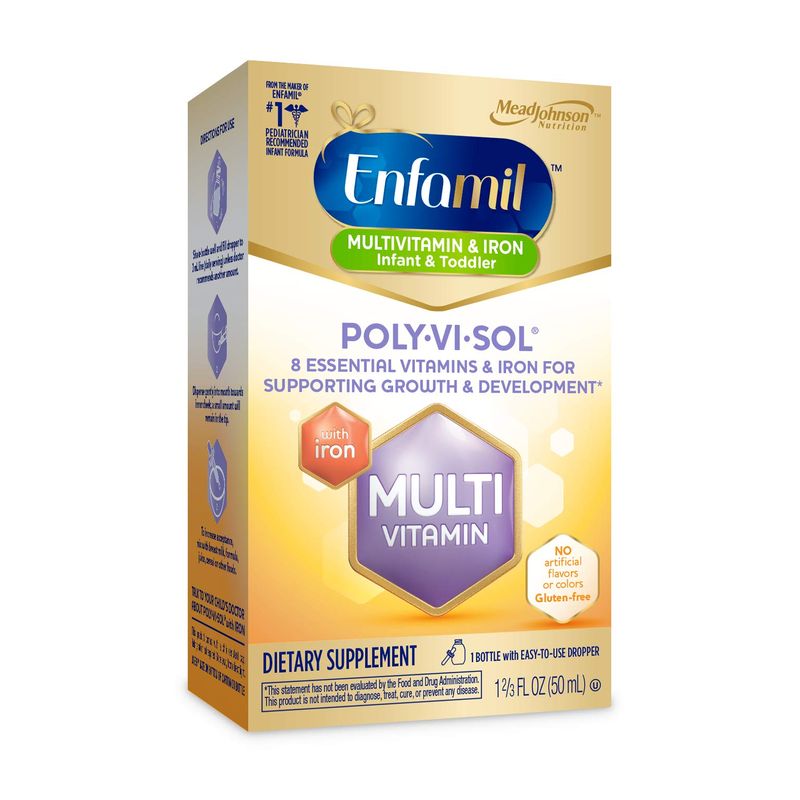 Enfamil Poly-Vi-Sol Multivitamin Supplement Drops with Iron 50 mL ...