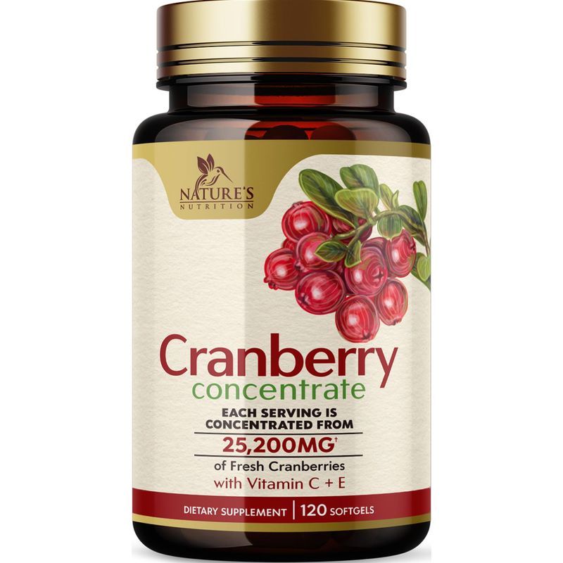 Cranberry Concentrate Extract Supplement for Women & Men + Vitamin C ...