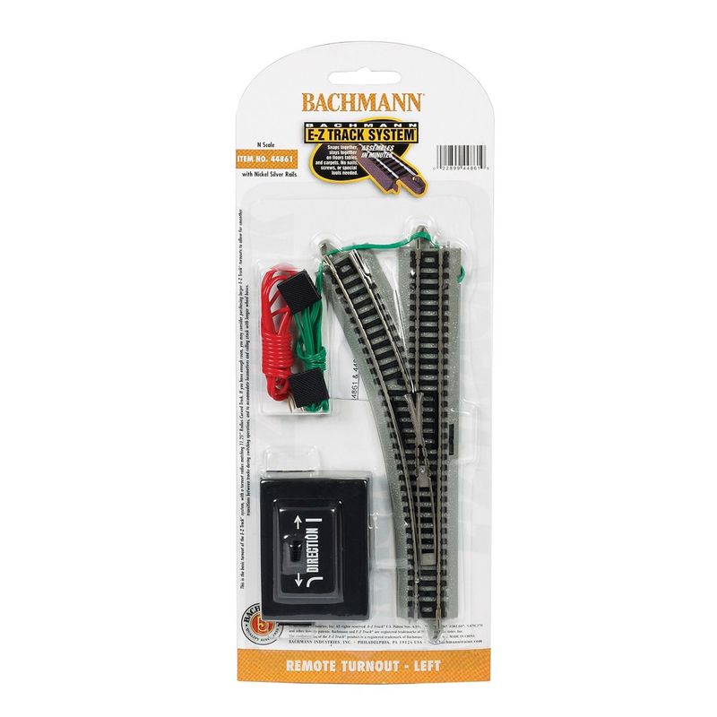Bachmann Trains - Snap-Fit E-Z TRACK REMOTE TURNOUT - LEFT (1/card ...