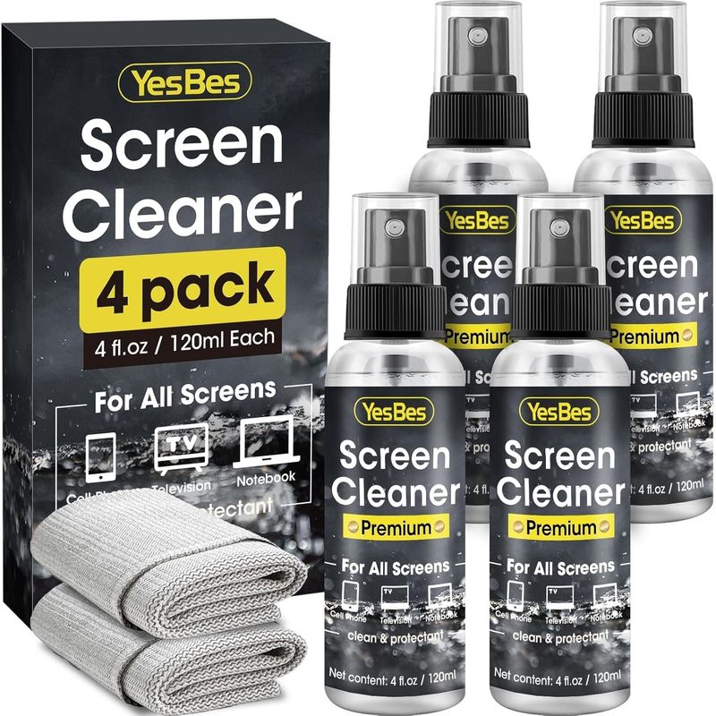 Screen Cleaner Spray 16Oz (4Oz X 4 Pack) - TV & Computer Screen Cleaner ...