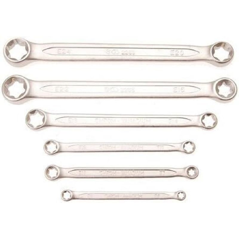 BGS 2268 | Double Ring Spanner Set with E-Type Ring Heads | E6 x E8 ...
