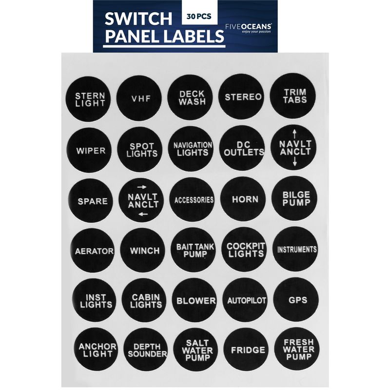 Five Oceans Boat Switch Panel Labels, Marine Boat Dash Board ...
