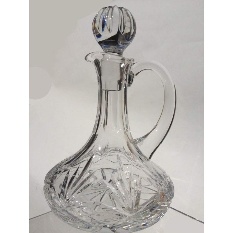 Hand Cut 24% Lead Crystal Mini Ships Decanter with Handle 1/8 Litre ...