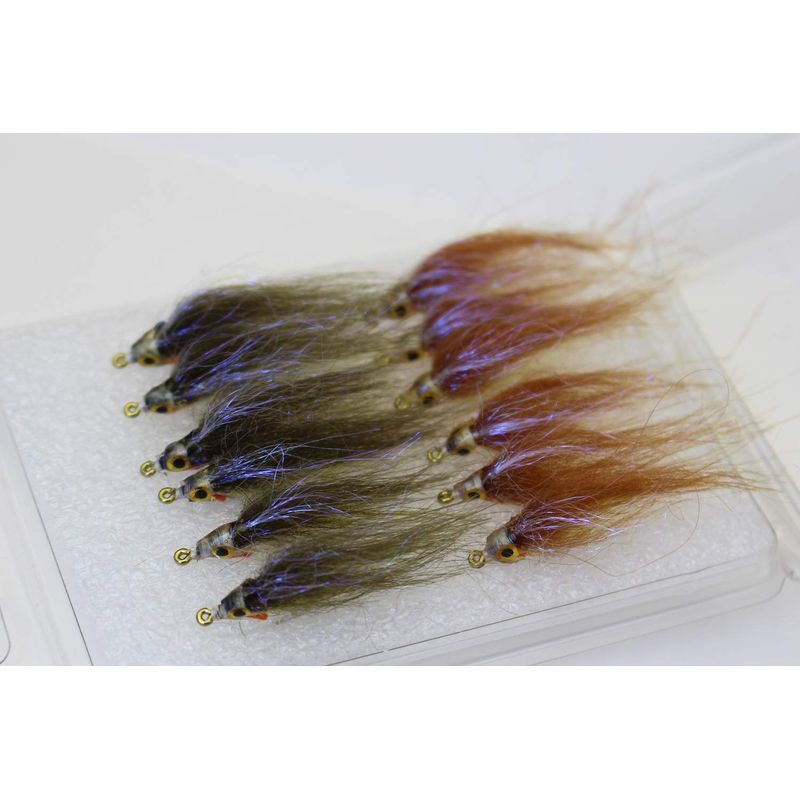 Tigofly 12 pcs Brown Olive UV Polar Fry Slowly Sinking Salmon Trout ...