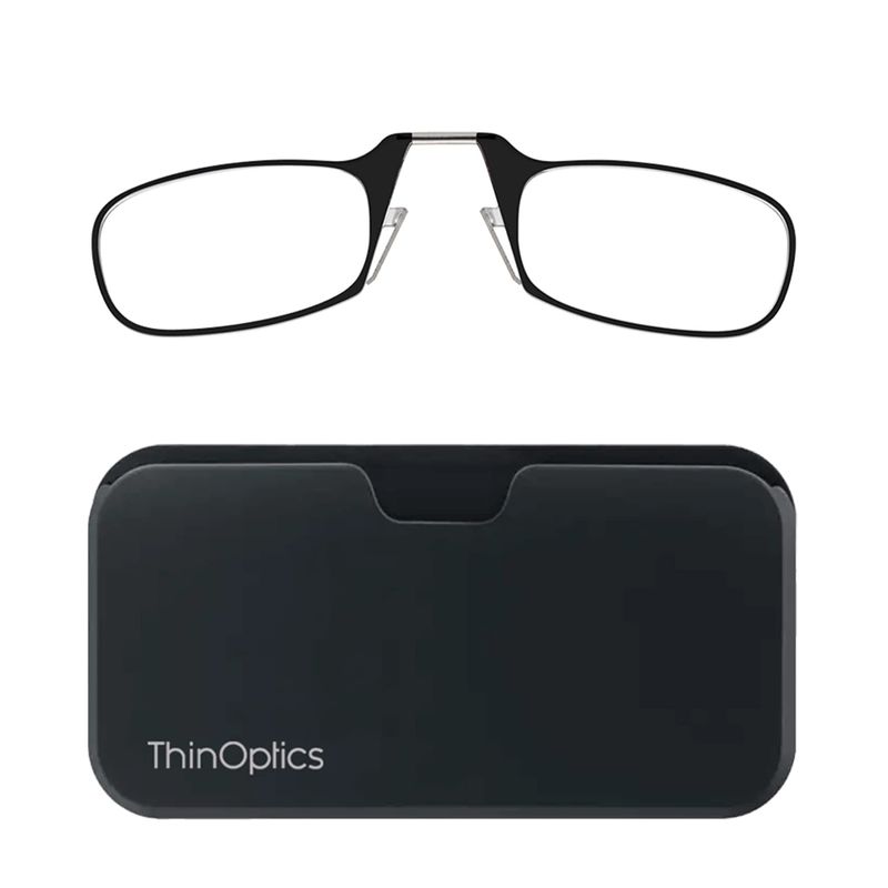 ThinOptics Reading Glasses 1.50 Black Frames With Universal Pod Compact ...