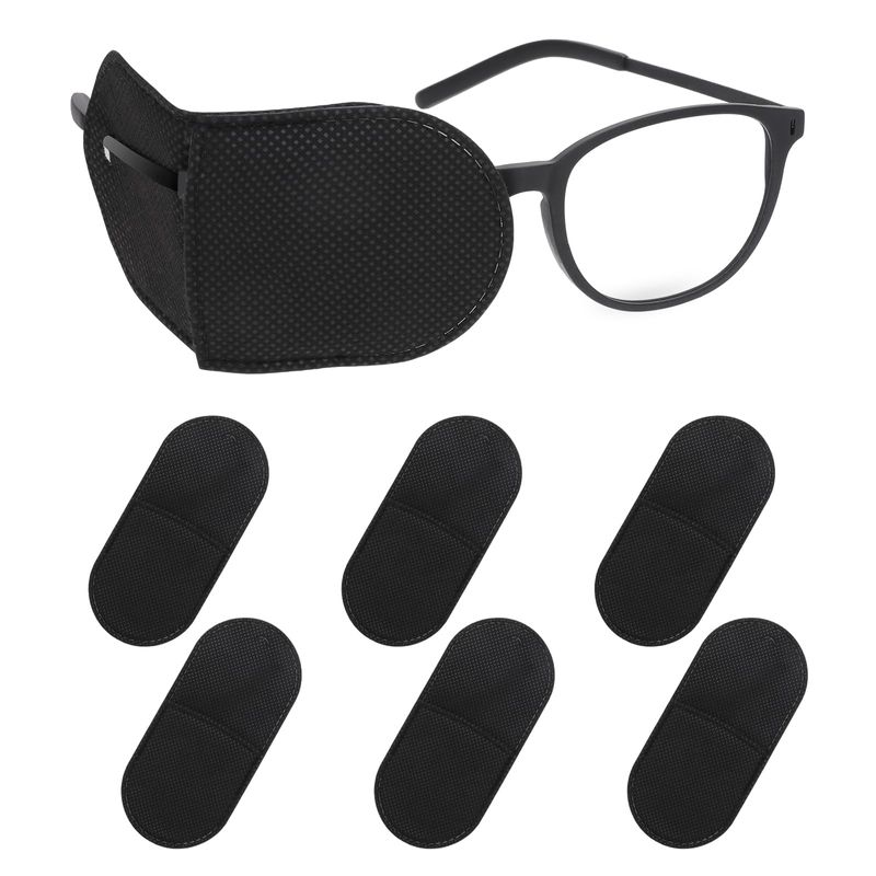 Ouligay 6pcs Glasses Eye Patch Black Eye Patch Reusable Lazy Eye Patch ...