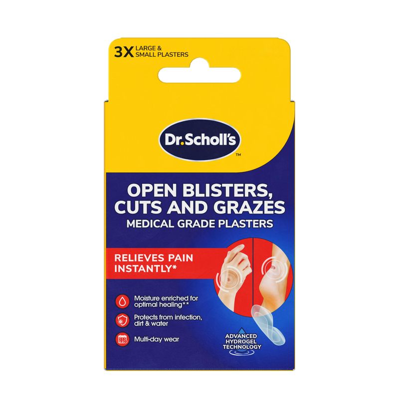 Dr. Scholl's Open Blisters, Cuts and Grazes Medical Grade Blister Plasters with Hydrogel ...