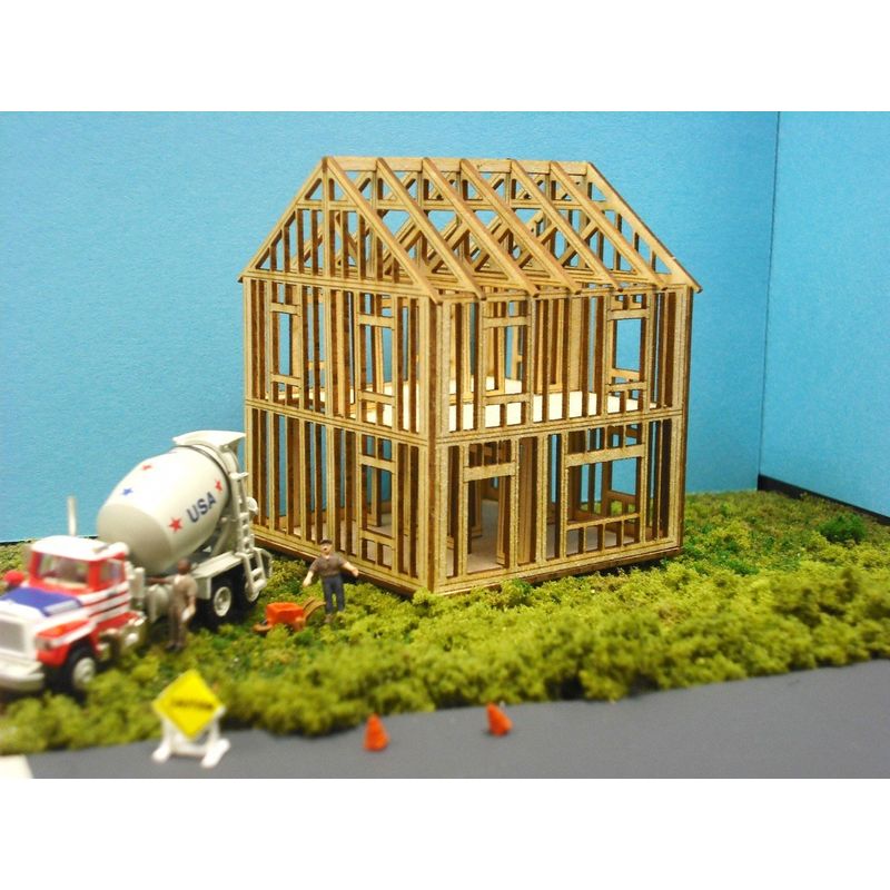 Train Time Laser N Scale ** Laser Cut ** House Under Construction Kit ...