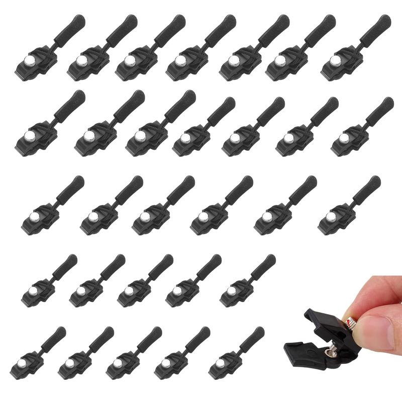 KASESSS 30 Pcs Zipper Pull Replacement, Zip Repair Kit, 3 Sizes Zip ...