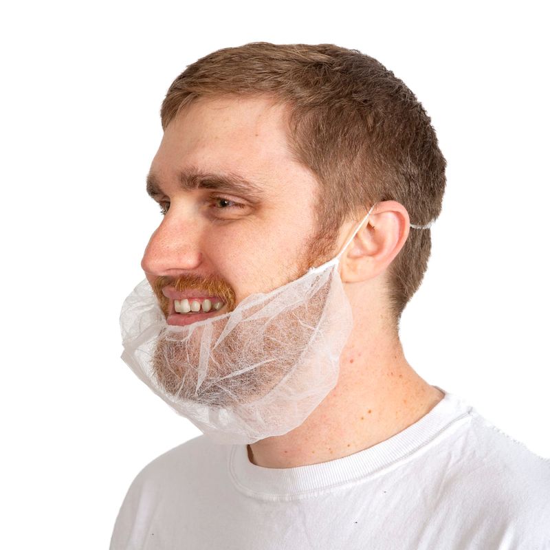 SAFEKO 100 Pack Beard Nets | 18" | White Disposable Beard Covers, Beard ...