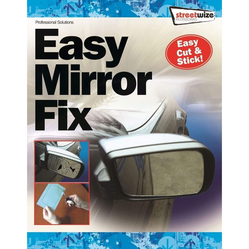 Streetwize - Easy Fix Mirror Repair Kit - 10 x 7 Inch - Cut to Size ...