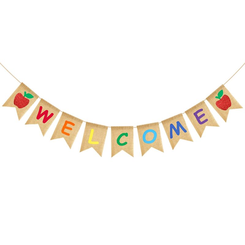Welcome Back to School Burlap Banner - NO DIY Welcome Banner Sign ...