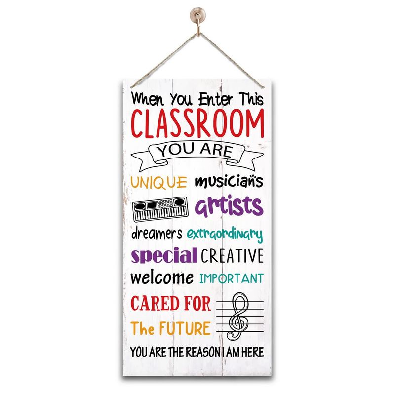 Motivational Classroom Signs Decor, Hanging Wood Sign Classroom Décor ...