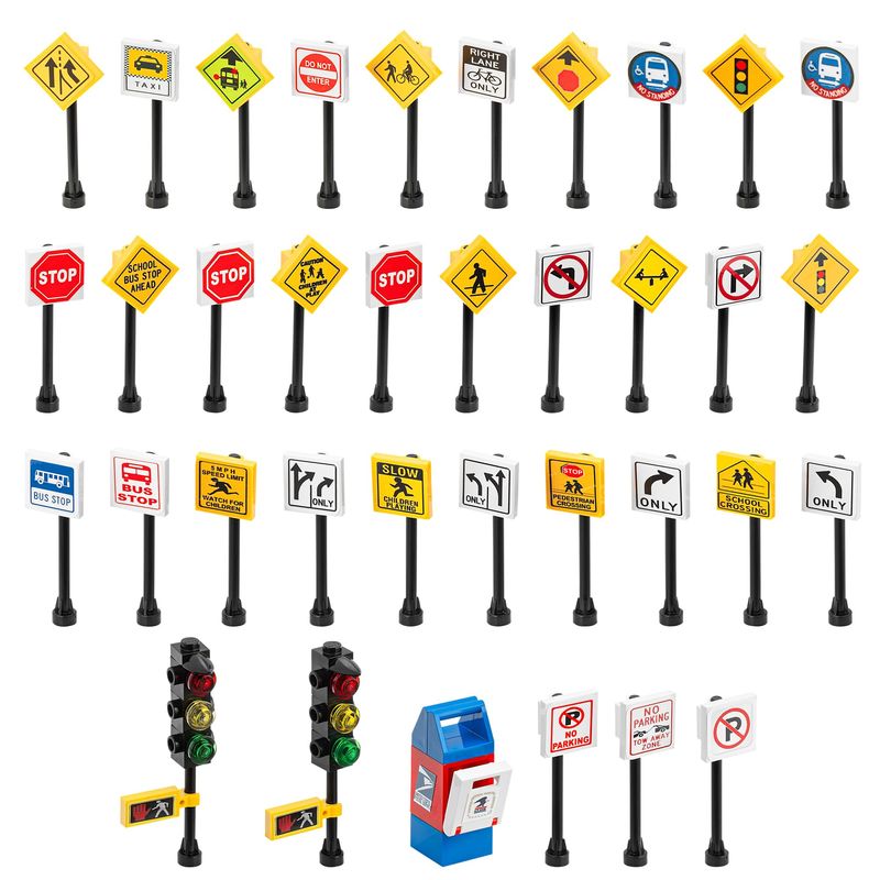 Road Signs, Traffic Lights, Post Box, Building Bricks Play Toys ...