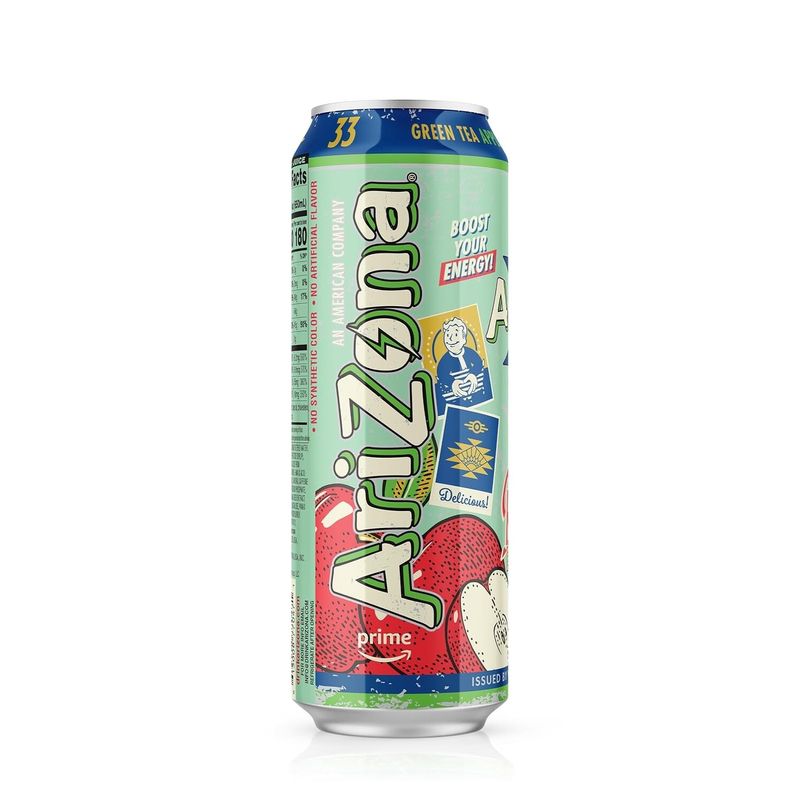 AriZona x Fallout Green Tea Energy Drink Red Apple Flavor 22 fl oz ...