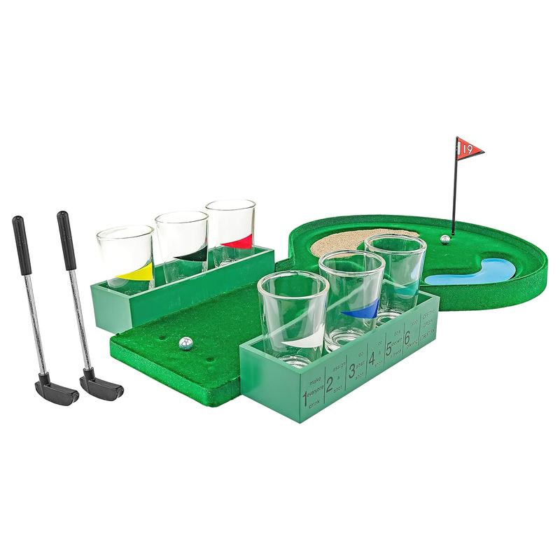 Fairly Odd Novelties Miniature Golf Drinking Game Set, Standard, Green, 1.75oz Glasses ...