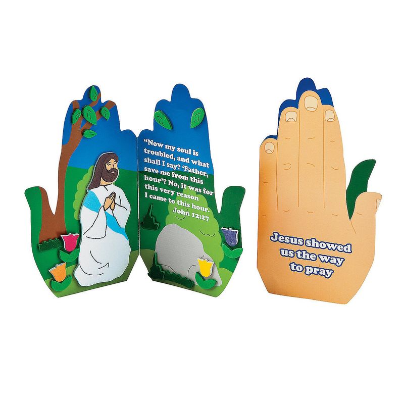Fun Express Praying in The Garden Handprint Craft Kits - Makes 12 ...