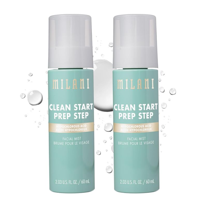 Milani Clean Start Prep Step Hypochlorous Acid Facial Mist, Pack of 2 ...