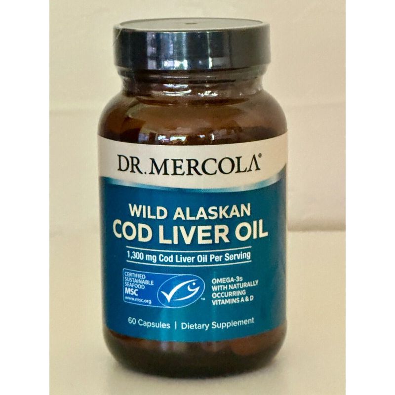 Dr Mercola Wild Alaskan Cod Liver Oil 60 softgels | 1300 mg of Cod ...