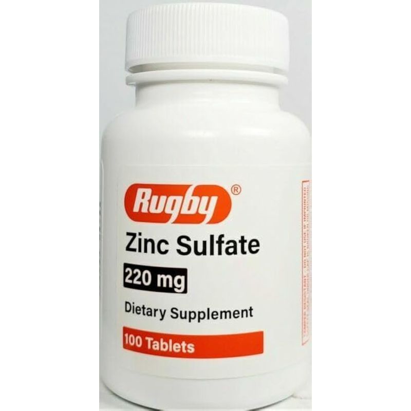 Rugby Zinc Sulfate 220 mg Tablets - Made with Zinc Sulfate Heptahydrate ...