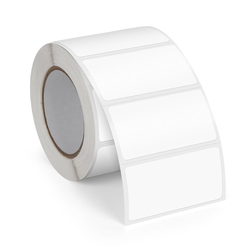 FINDAT White Rectangular Thermal Labels 50 x 25 mm Vinyl Square ...