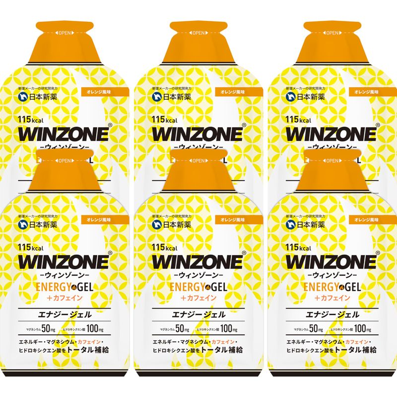 日本新薬 WINZONE（ウィンゾーン）フルマラソン完走セット エナジージェル オレンジ風味 6袋 マラソン 補給食 ENERGY GEL ...