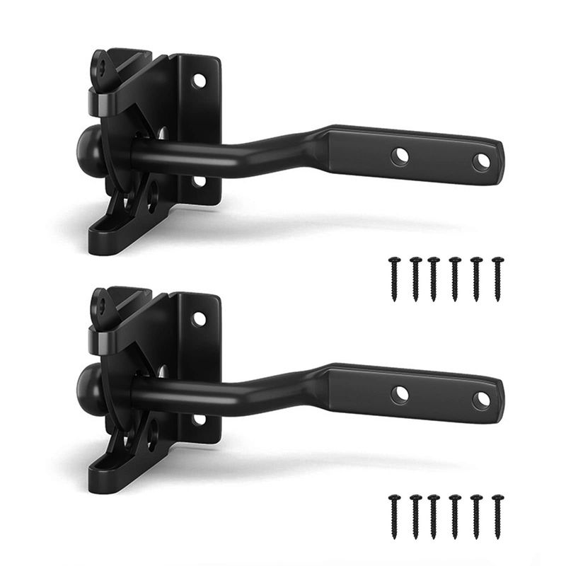 Forreen 2 Pieces Garden Gate Lock Automatic Garden Gate Lock Carbon ...