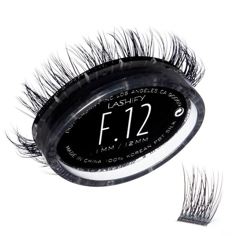Lashify Fluffy 12mm Gossamer Eyelash Extensions Refill, Black, Easy DIY False Lashes To Add ...