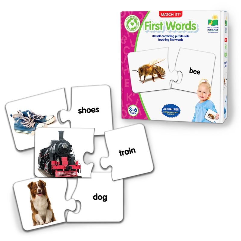 The Learning Journey: Match It! - First Words - 30 Piece Self-Correcting Words with Matching ...