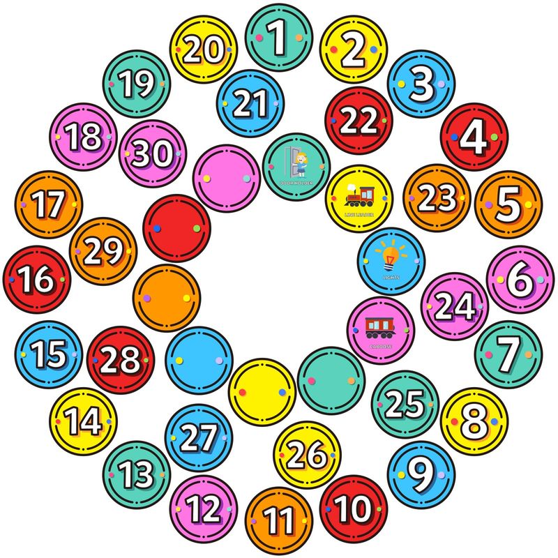 KLOLKUTTA 40PCS Line Up Spots for Classroom Floor, 4” Floor Numbers ...