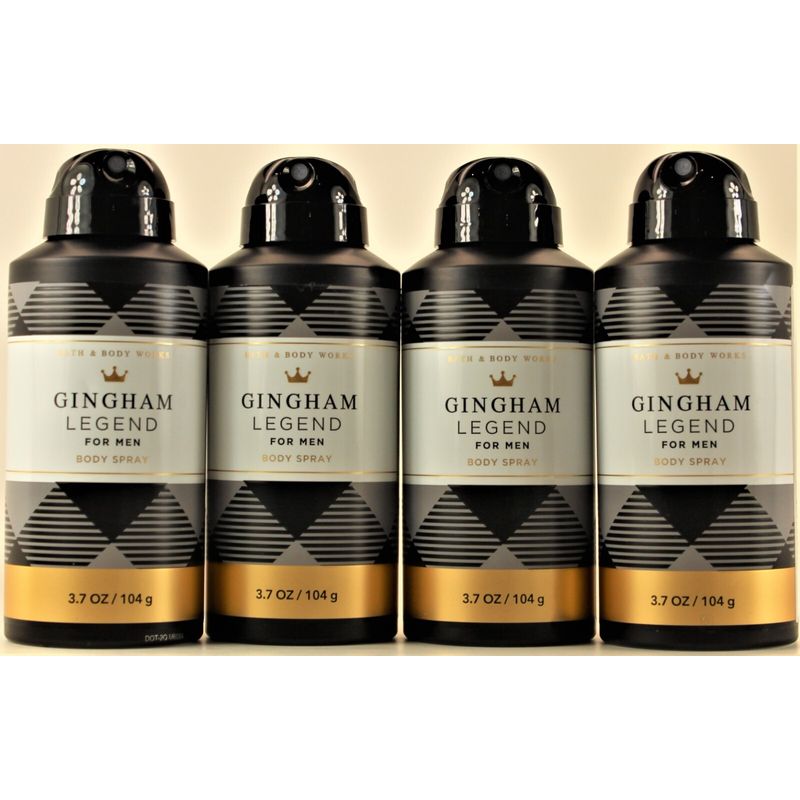 QTY 4 - Bath & Body Works GINGHAM LEGEND Deodorizing Body Spray for Men ...